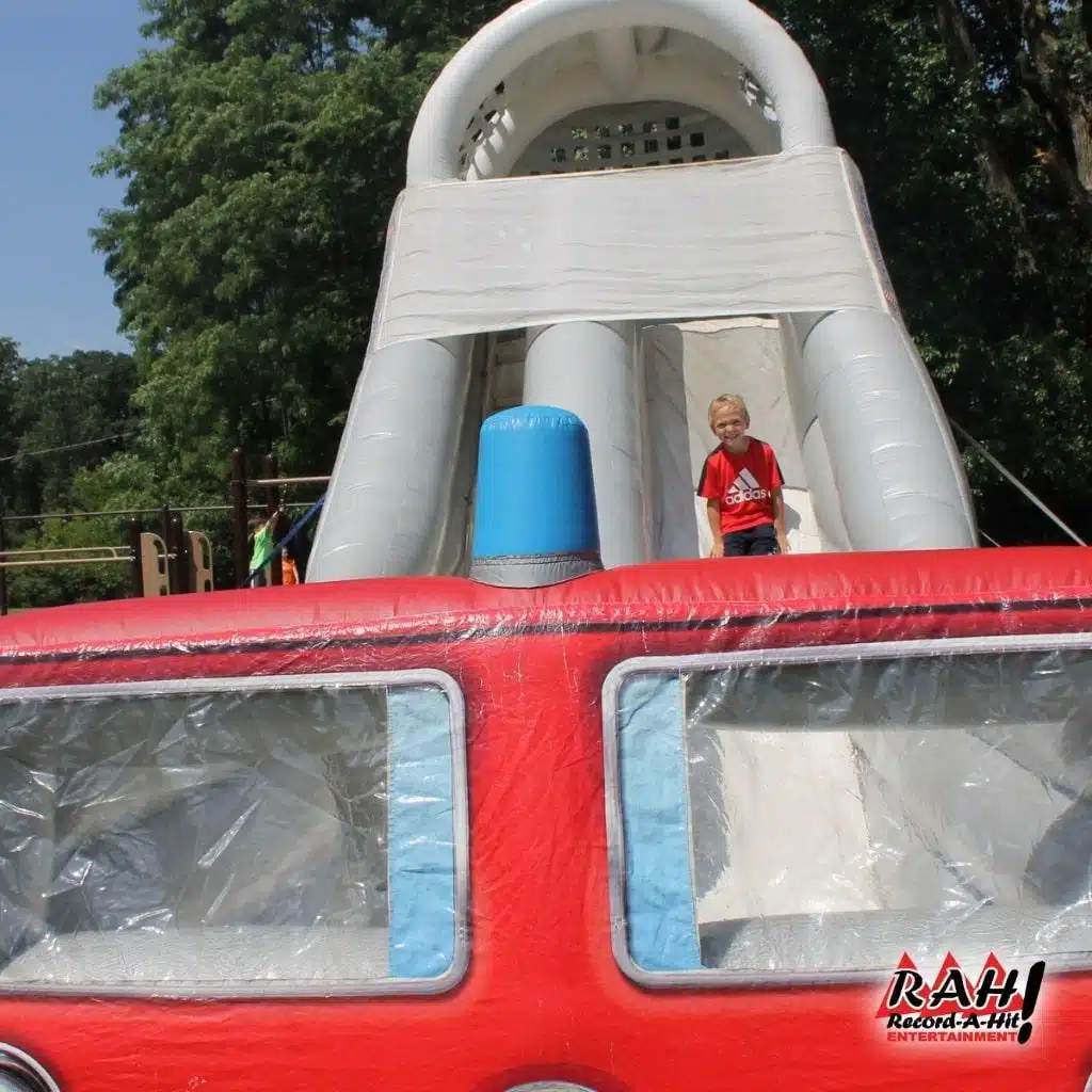 14 Foot Giant Inflatable Firetruck Slide | Record-A-Hit Entertainment